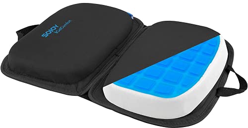 Sojoy iGelComfort 3 in 1 Foldable Gel Seat Cushion Featured with Memory Foam (A Must-Have Travel Cushion! Smart, Easy Travel Cushion) (Size: 18.5“ x 15" x 2")