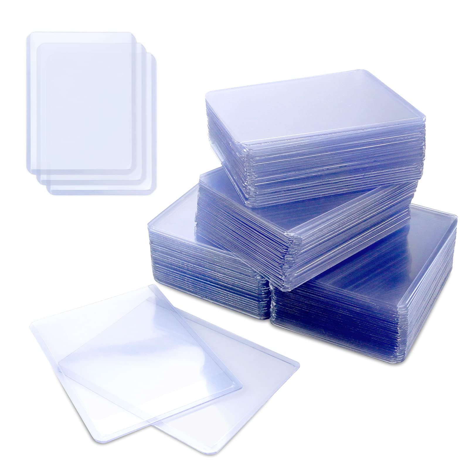 YEXPRESS 100 Pack TopLoaders Card Sleeves, Trading Card Topload Holder, Standard Size Protective Sleeves Holder for Baseball Card, Sports Cards