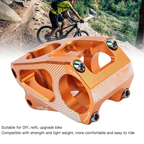 Demeras Road Bike Stem, Simple Installation Comfortable Ride Short Handlebar Stem Widely Used for Outdoor Riding(Orange)