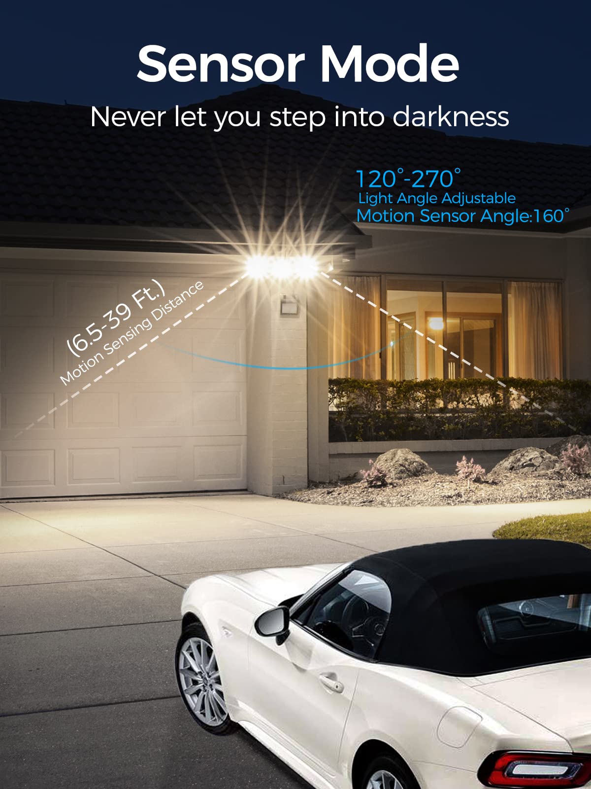 Brightown Motion Sensor Outdoor Lights with Remote, 40W 4500LM Dusk to Dawn Security Lights 3 Mode Adjustable, 3000K-6500K White Warm Colour Adjustment, IP65 Waterproof Flood Light for Home (Brown)