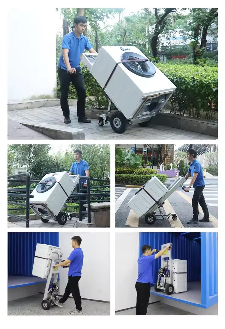Electric Material Lift Stacker and Motorized Hand Trucks Dolly Moving Cart - 375 lbs Capacity & 32.3" Max Lift Height of Loading Plate