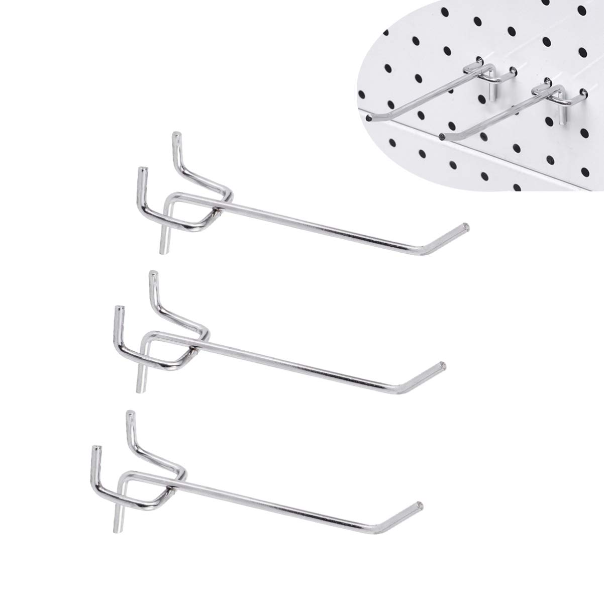 DOITOOL 50pcs Door Hangers Retail Hooks Metal s Hooks Peg Board Accesorries Craft Room Jewelry Storage Pegboard Organizer Kits Store Product Hook Stainless Perforated Plate Heavy