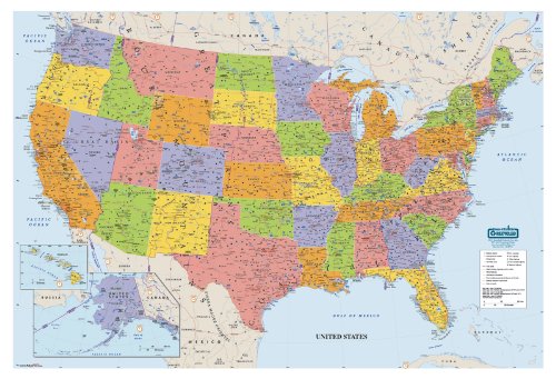 House of Doolittle Write On/Wipe Off Laminated United States Map 38 x 25 Inch (HOD721)