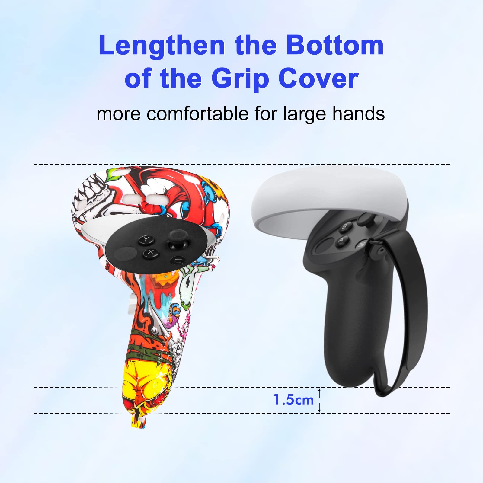 EWalos Accessories for Oculus Quest 2, VR Silicone Cover Skins for Meta Quest 2, Include Quest 2 Controller Grip Leather Cover, VR Shell Cover, Face Cover, Lens Cover and Disposable Eye Cover