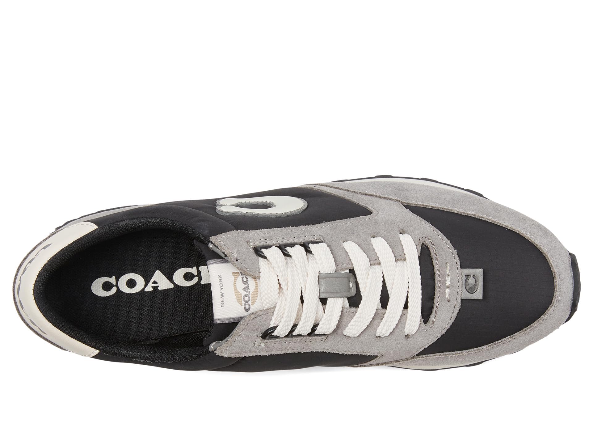 Coach Women's Runner Sneaker, Black/Chalk, 8
