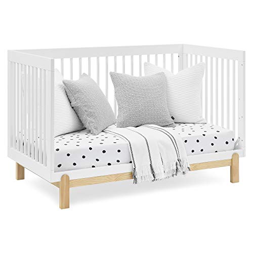 Delta Children Poppy 4-in-1 Convertible Crib, Bianca White/Natural