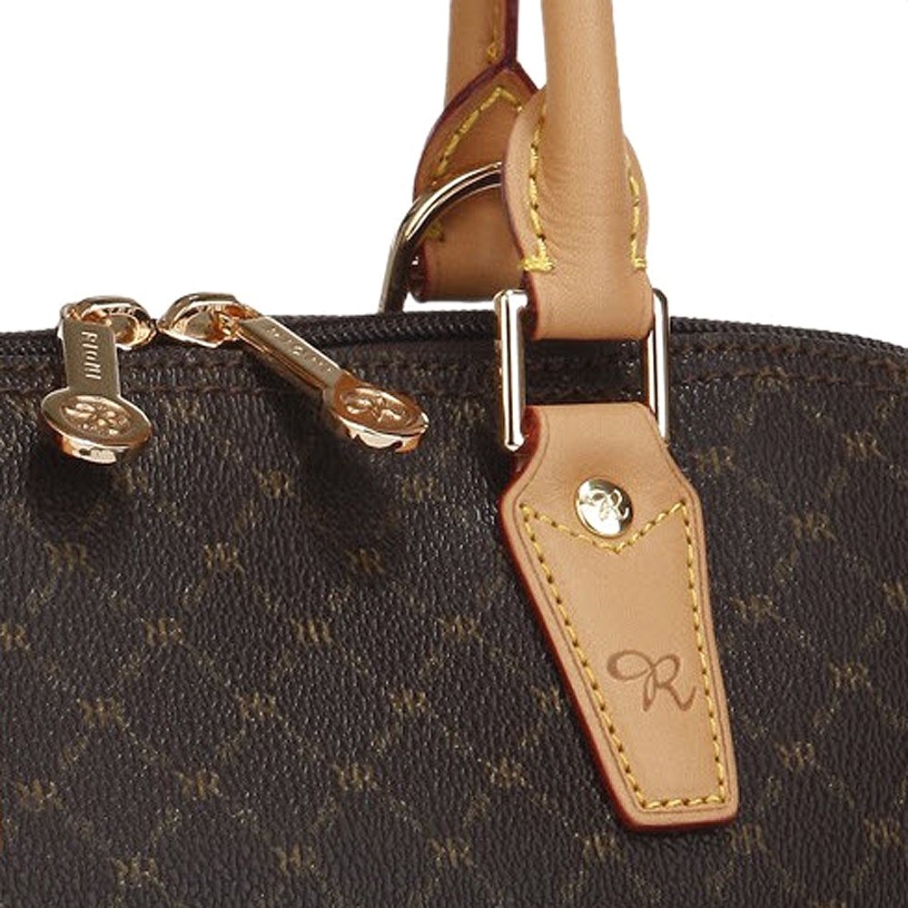 Rioni Designer Handbags & Luggage Signature Brown Dome Handle Bag