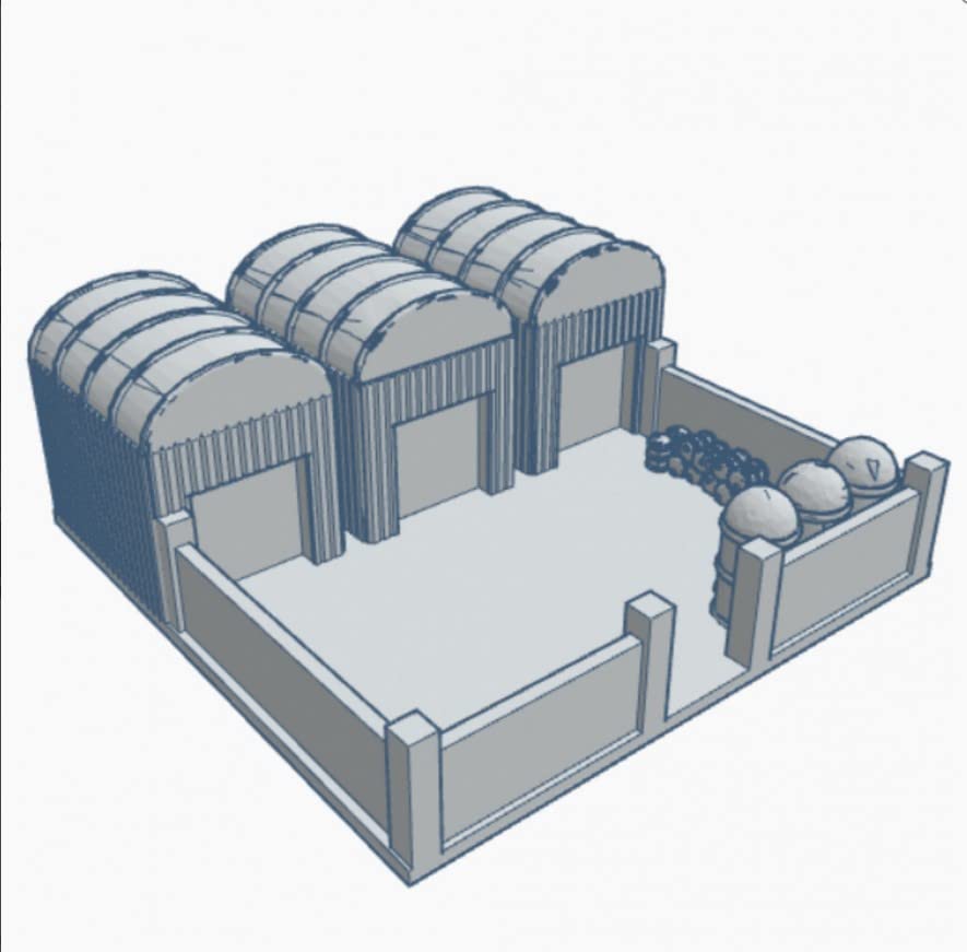 Military Supply Depot 6mm/8mm Terrain Compatible with Epic, Adeptus Titanicus, Hex Maps