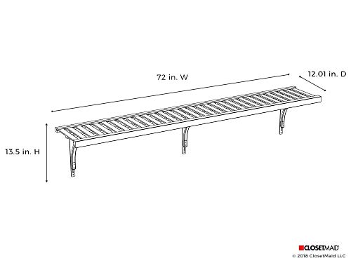 ClosetMaid 1417 Premium Wood Ventilated Shelf Kit, 6-Foot X 12-Inch, Espresso