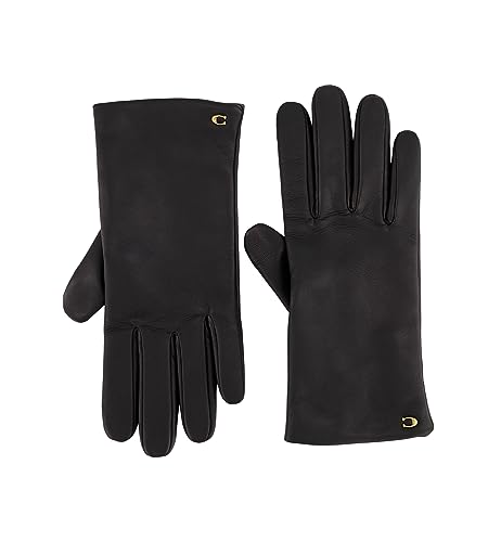 Coach Women's Sculpted C Short Glove, Black, 8