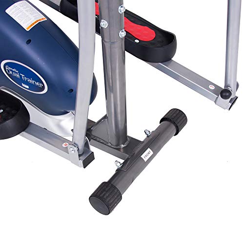 Body Champ 2-in-1 Upright Exercise Bike and Elliptical Trainer with Seat, Heart-Rate Monitor, and Programmable LCD Console, BRM3671