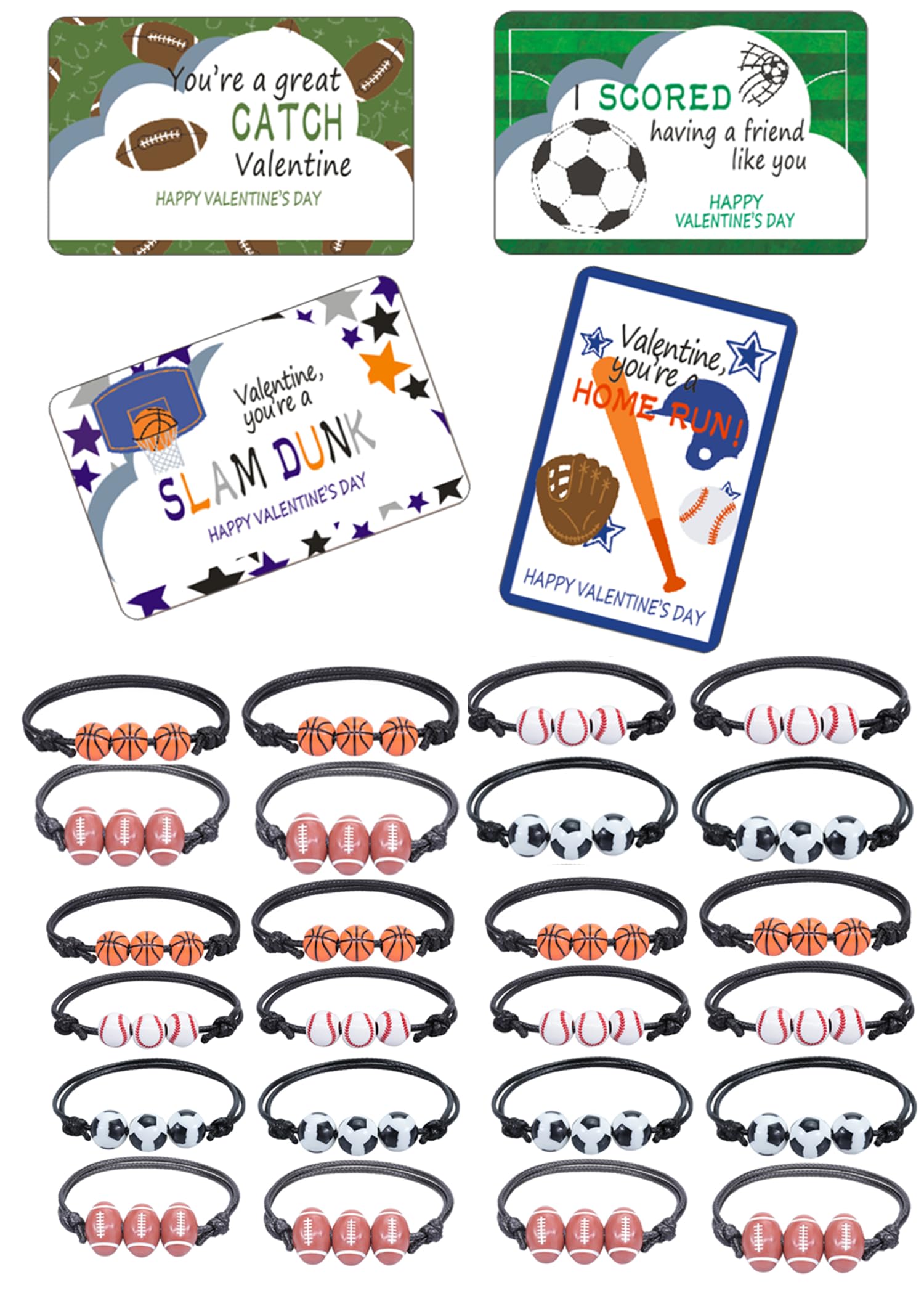 EXCELLANYARD Sports Cards for Kids 24 pcs Sports Party Favors Gift