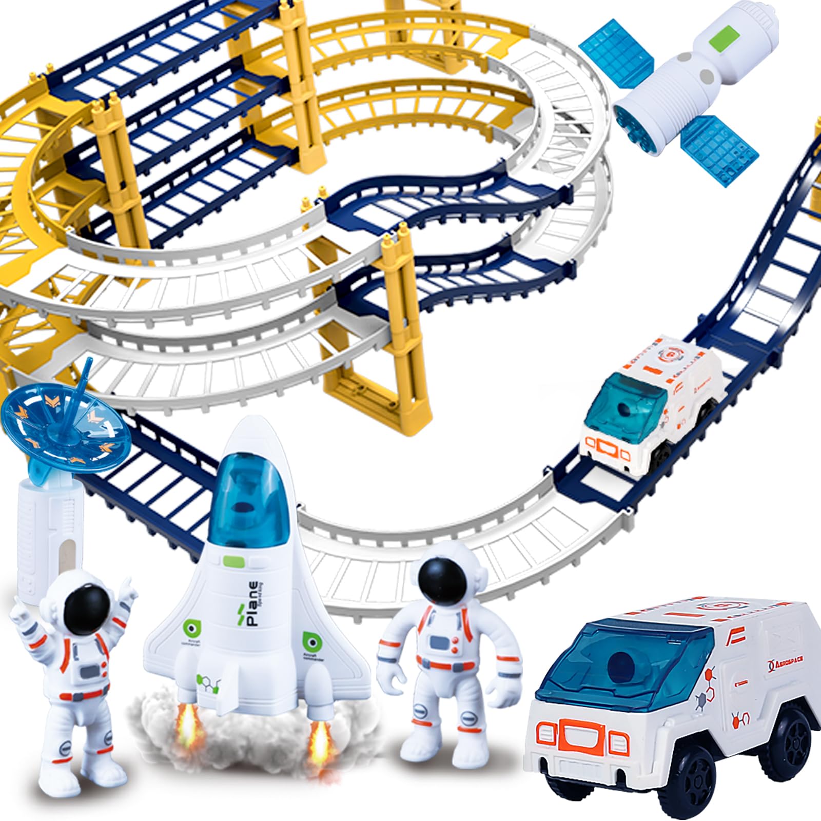 Exciting Space Orbit Set:Exciting Toy for Boys and Girls,The to Stimulate Imagination and Have Fun with Spaceships⌠(Engineering railcar 222 PCS)