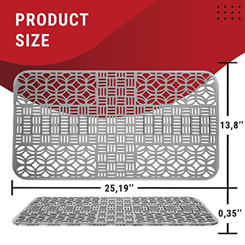 Extra Large Sink Protectors For Kitchen Sink - 25x13 Silicone Mat - Non-Slip Kitchen Mat - Kitchen Sink Accessories for Farmhouse Sink - Heat-Resistant Silicone Sink Mat