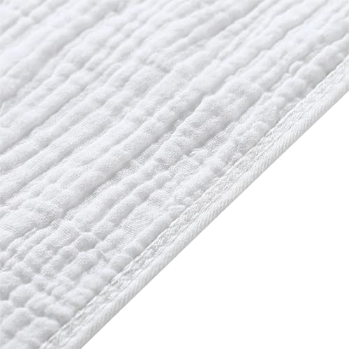 CottCare 10 Pack Muslin Burp Cloths for Unisex Baby 100% Cotton Large 20''X10'' Thicken Super Soft and Absorbent (White)