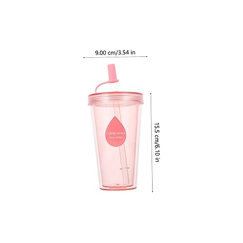 Healvian Straw Cup Milk Tea Cup Smoothie Cups for Coffee Cups with Lids Bulk Sport Water Bottles Straw Drinking Cups Insulated Coffee Mug with Lid Travel Tumbler Cup Plastic Tea Cup