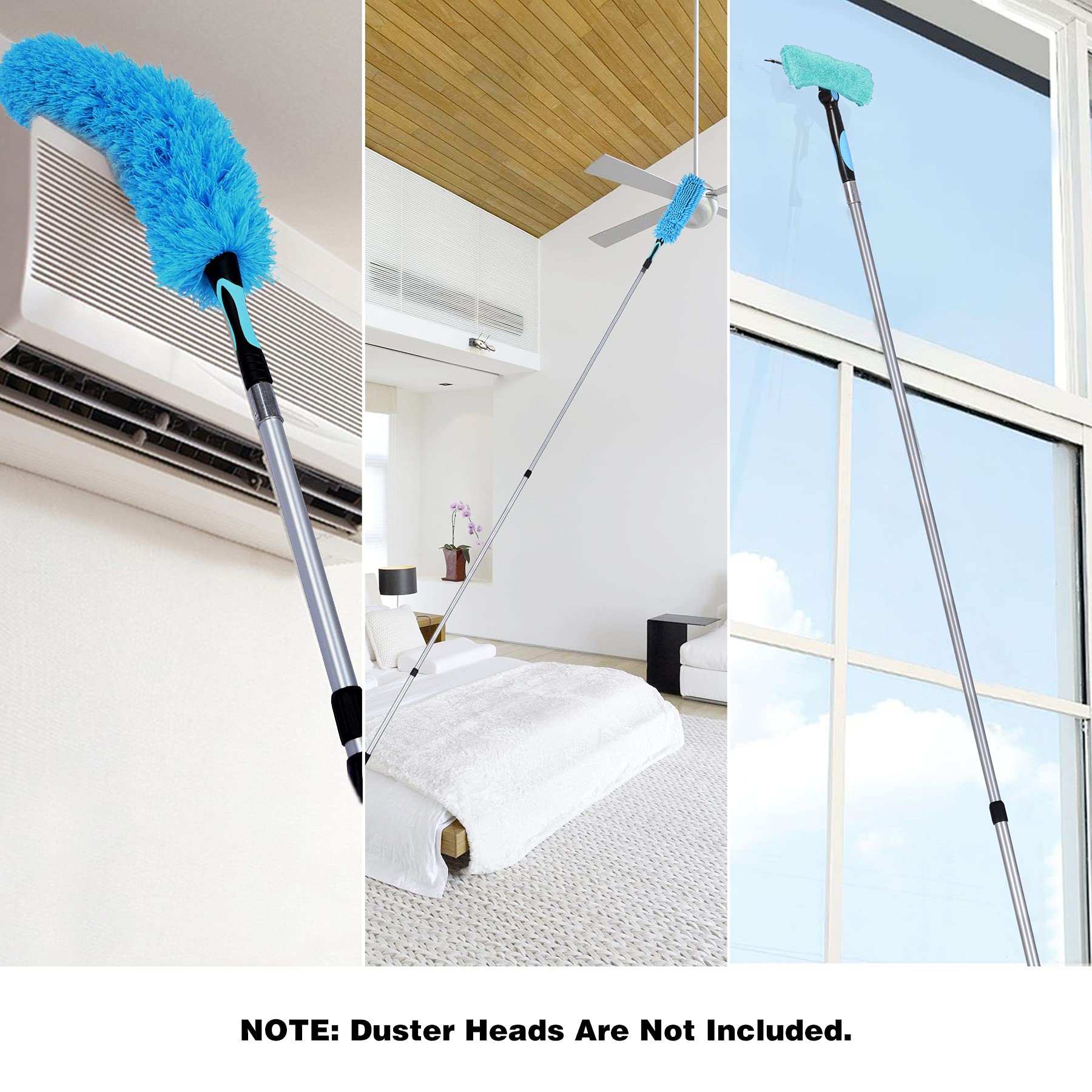 Lineslife 12ft Extension Pole for High Ceilings, Lightweight Durable Aluminum Alloy Telescopic Pole for Window Cleaning Paint Roller (Pole Only)