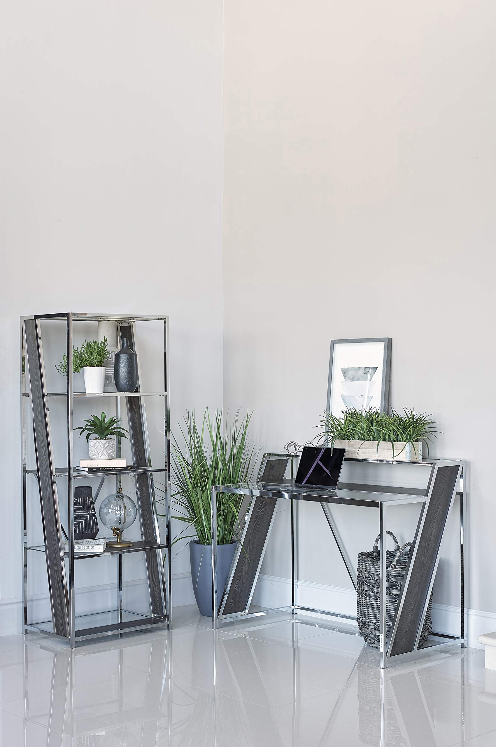 Coaster Furniture Alamosa Glass Top Chrome and Clear Writing Desk 805541