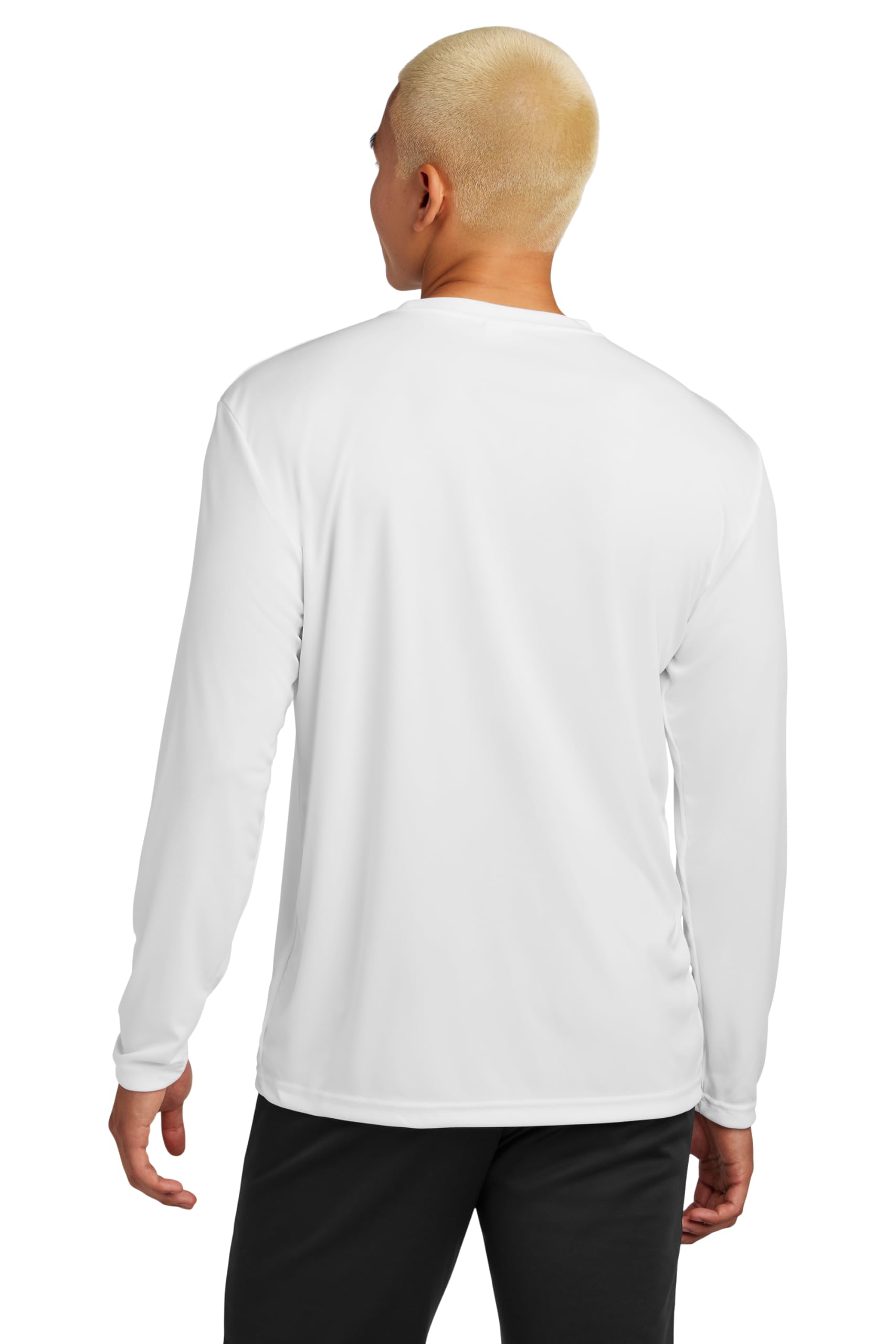 Clothe Co. Long Sleeve Workout Shirts for Men, Dry Fit Shirts for Men, Long Sleeve Gym Shirts Men (Available in Big & Tall), L, White