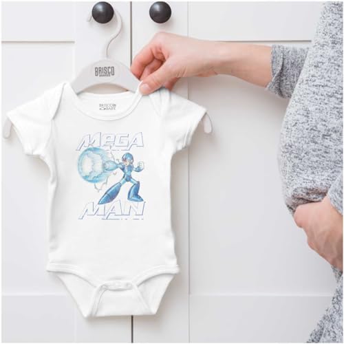 Brisco Brands Mega Man Classic 90s Anime Character Baby Romper Boys or Girls