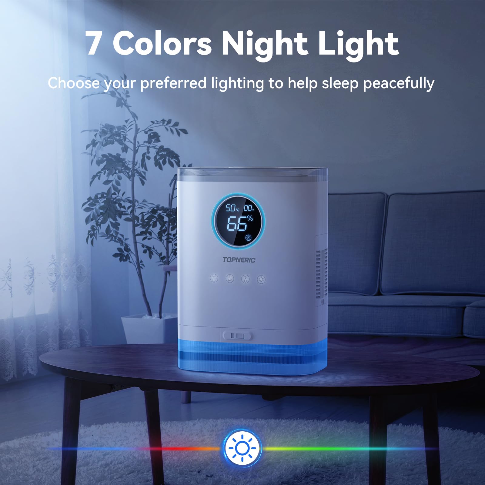Dehumidifier, 95 OZ Dehumidifier for Bedroom (1000 sq.ft), Quiet Dehumidifier for Basement, Home, Bathroom, RV, Closet with Auto Shut Off, Humidity Adjustable, Defrost, Sleep Mode, 7 Colors LED Light