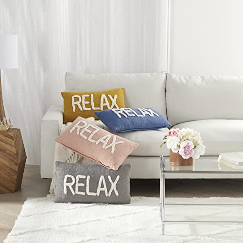 Mina Victory Life Styles Throw Pillow, 12"X21", Mustard