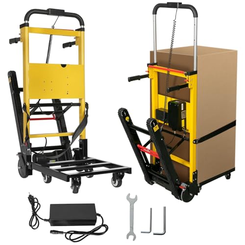 Electric Stair Climbing Hand Trucks - with Removable Extension Tray - 440lbs Load Capacity Folding Stair Climbing Dolly - 1500 Steps Stairs with Rubber Tracks - for Easy Up Down Stairs