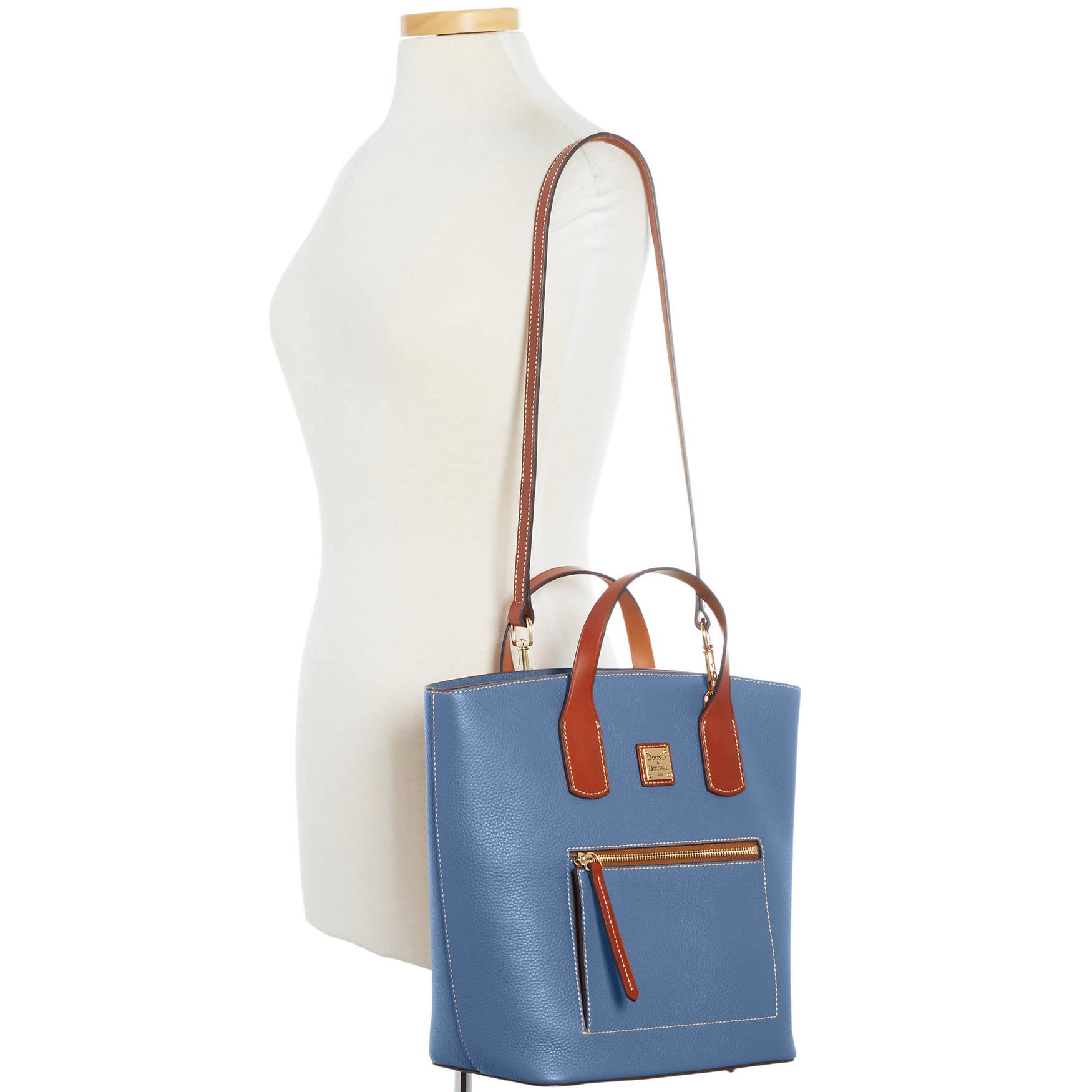 Dooney & Bourke Handbag, Pebble Grain Darla Shopper Tote - Steel Blue