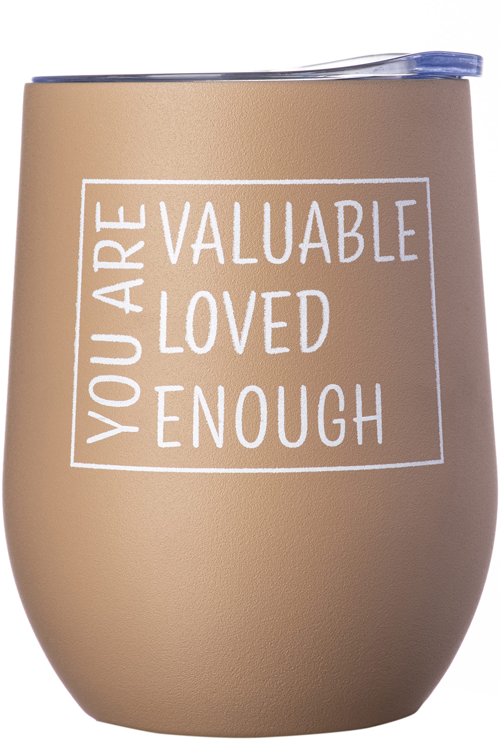 DIVERSEBEE Inspirational Gifts for Women, Men, Best Friend, Mom, Sister, Wife, Girlfriend, Boss, Coworker, Nurses, Thank You Encouragement Birthday Wine Gifts,Insulated Wine Tumbler with Lid (Latte)