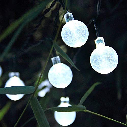 ZBM--ZBM Solar String Light 6m, 30 Lights Outdoor Fairy Lights Waterproof Crystal Ball Decorative Lights for Garden, Terrace, Garden, Home Decorative Lights Luces de hadas