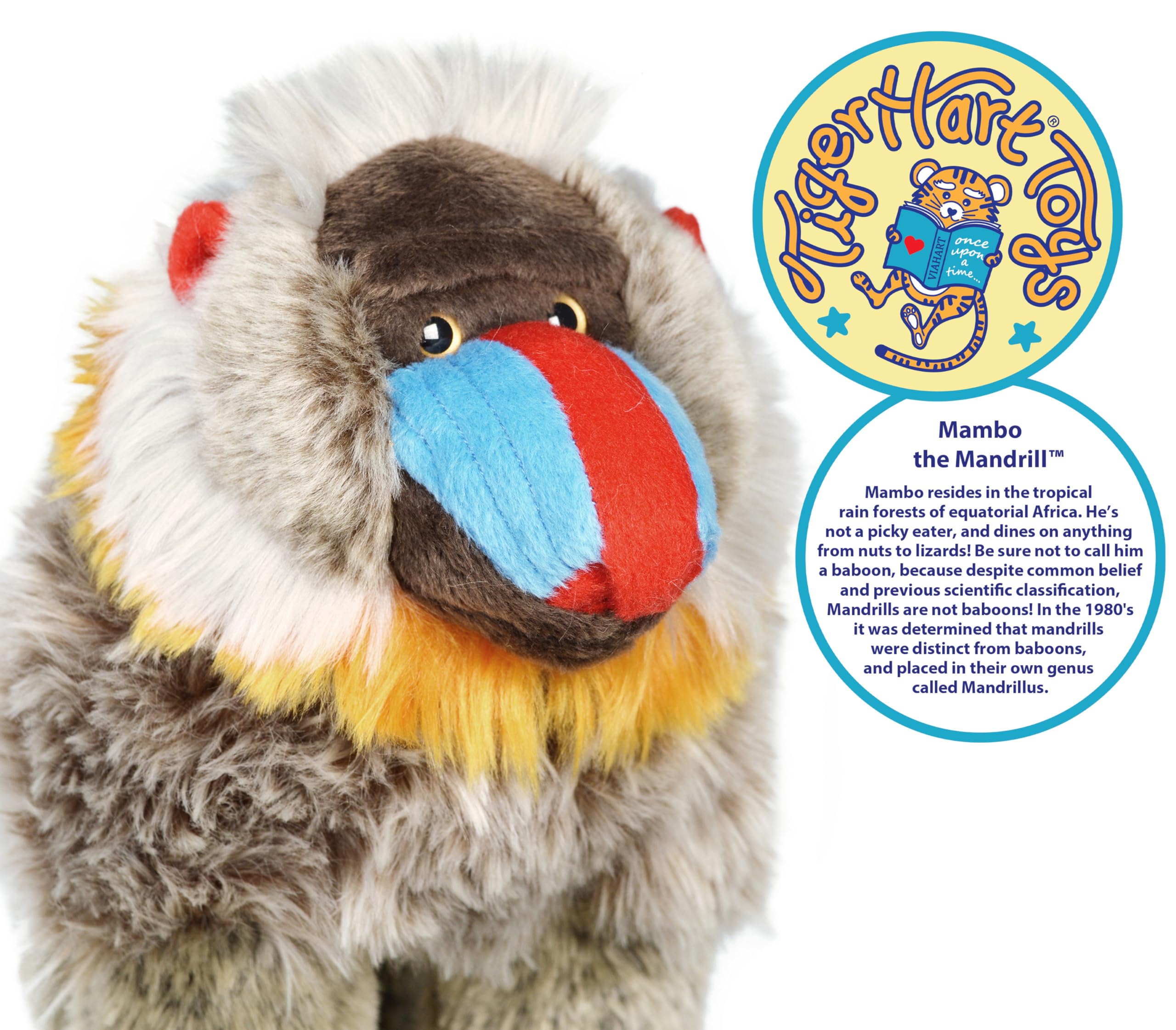 TigerHart Mambo The Mandrill - 10.5 Inch Stuffed Animal Plush Baboon