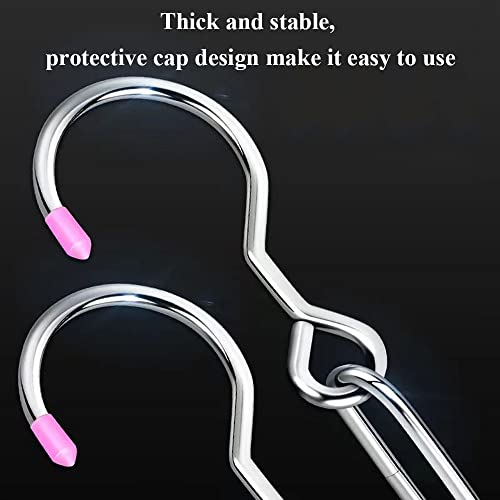 Hangers Space Saving Chain, Closet Organizer and Storage, Magic Hanger Stainless Steel Metal with 10 Holes for Hanging Clothes, College Dorm Room Essentials,Cascading Hangers Gain 90% More Space