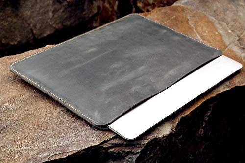 Grey leather macbook pro 13 15 inch case sleeve, gray leather macbook air 11 13 inch case sleeve, leather macbook 12 inch case MACX09S