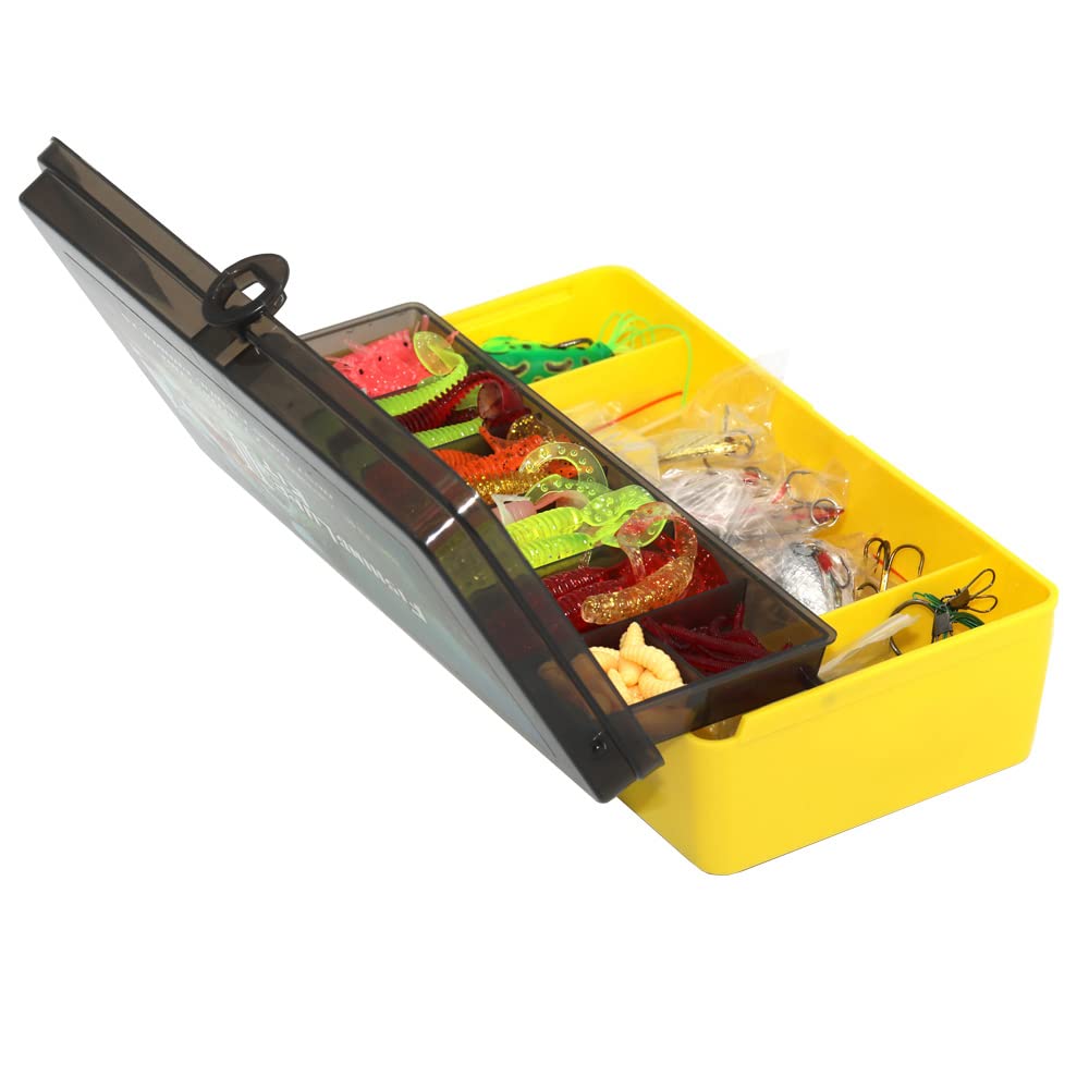 doorslay 304pcs Fishing Accessories Set with Tackle Box Including Various Bionic Bait Jig Hooks Swivels Snaps Sinker Slides