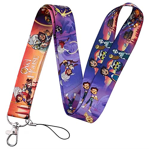 Owl House Lanyard Cartoon Lanyards for Id Badges Neck Lanyard for Keychain Key Rings Halloween Carnival Gift Purple