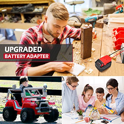 Ecarke 1 Pcs Upgrade for Power Wheels Adapter for Milwaukee M18 Battery 18v DIY Battery Dock Power Connector for RC Toy Car Truck 12 Gauge Robotic(with Wire Terminals & 30A Fuse & Switch)