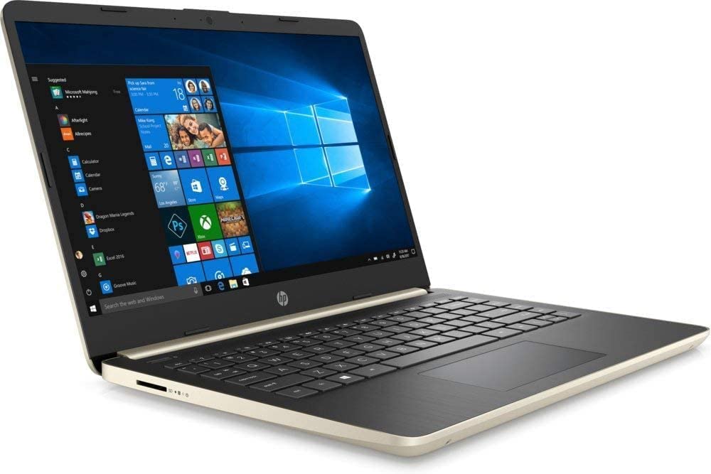 HP 2022 Stream 14" HD Thin and Light Laptop, Intel Celeron N4020 Processor, 4GB DDR4 RAM, 64GB eMMC, HDMI, WiFi, Bluetooth, Webcam, Windows 10 S, 1 Year Office 365, Pale Gold, W/IFT 32GB USB Drive