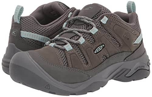 KEEN Women's Circadia Vent Low Height Breathable Hiking Shoes, Steel Grey/Cloud Blue, 8.5
