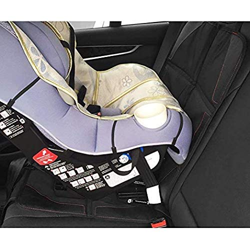 Car Seat Protector Back Seat Organizer with 10.5inch Tablet Holder, 5 Pocket Storage Car Seat Back Organizer Kick Mat Protector, Travel Accessories Organizer