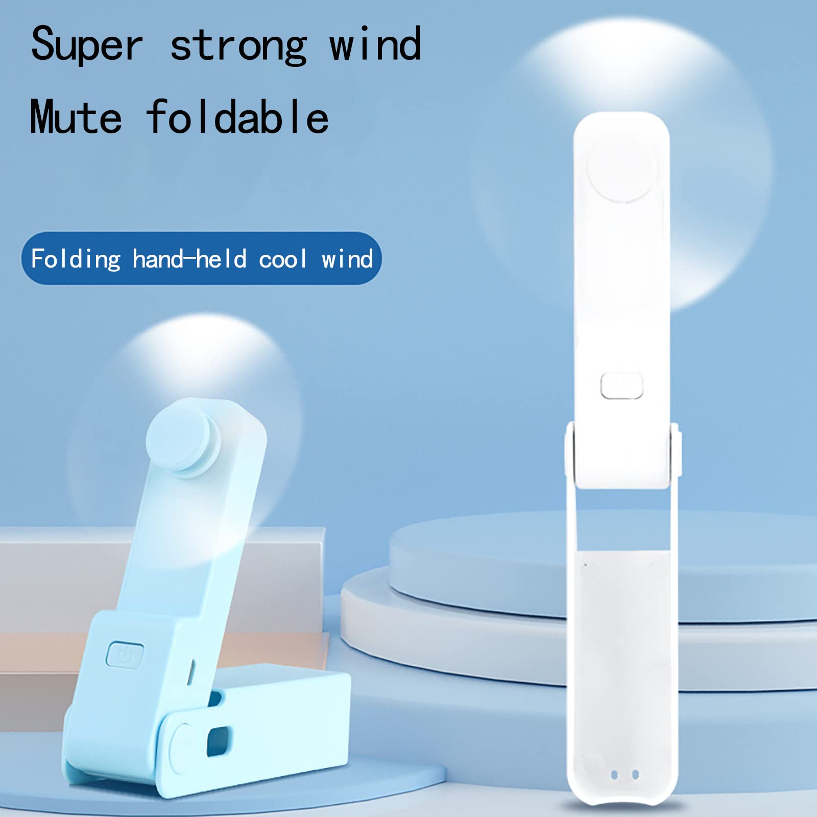 Dalontun Battery Operated Personal Fan Desk Handheld 3 speeds Portable 800Mah Usb Mini Foldable Desktop Fan Rechargeable Home Office Hands Free Clip Speed Small Cooling Adjustable Table Travel(Pink)
