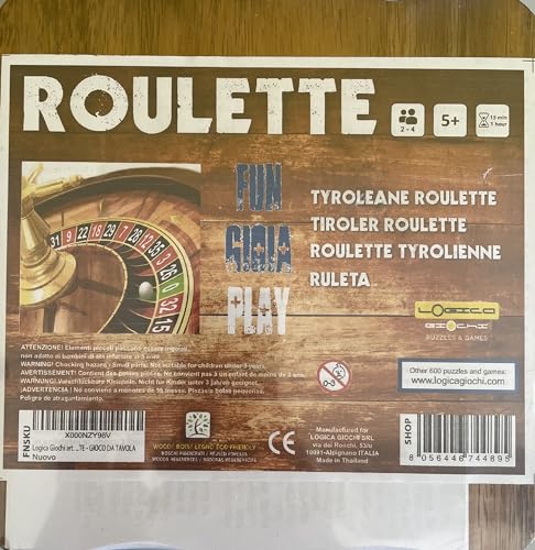 Logica Puzzles Art. Tyrolean Roulette - Board Game in Fine Wood for 2/4 Players