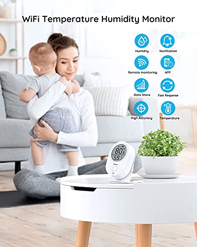 Govee WiFi Thermometer Hygrometer H5051, Bluetooth Indoor Temperature Humidity Monitor with App Notification Alert, Smart Humidity Sensor for Greenhouse Wine Cellar, 2 Years Free Data Storage Export