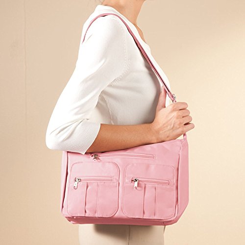 Multiple Pocket Crossbody Shoulder Handbag, Microfiber, 3 Piece Set