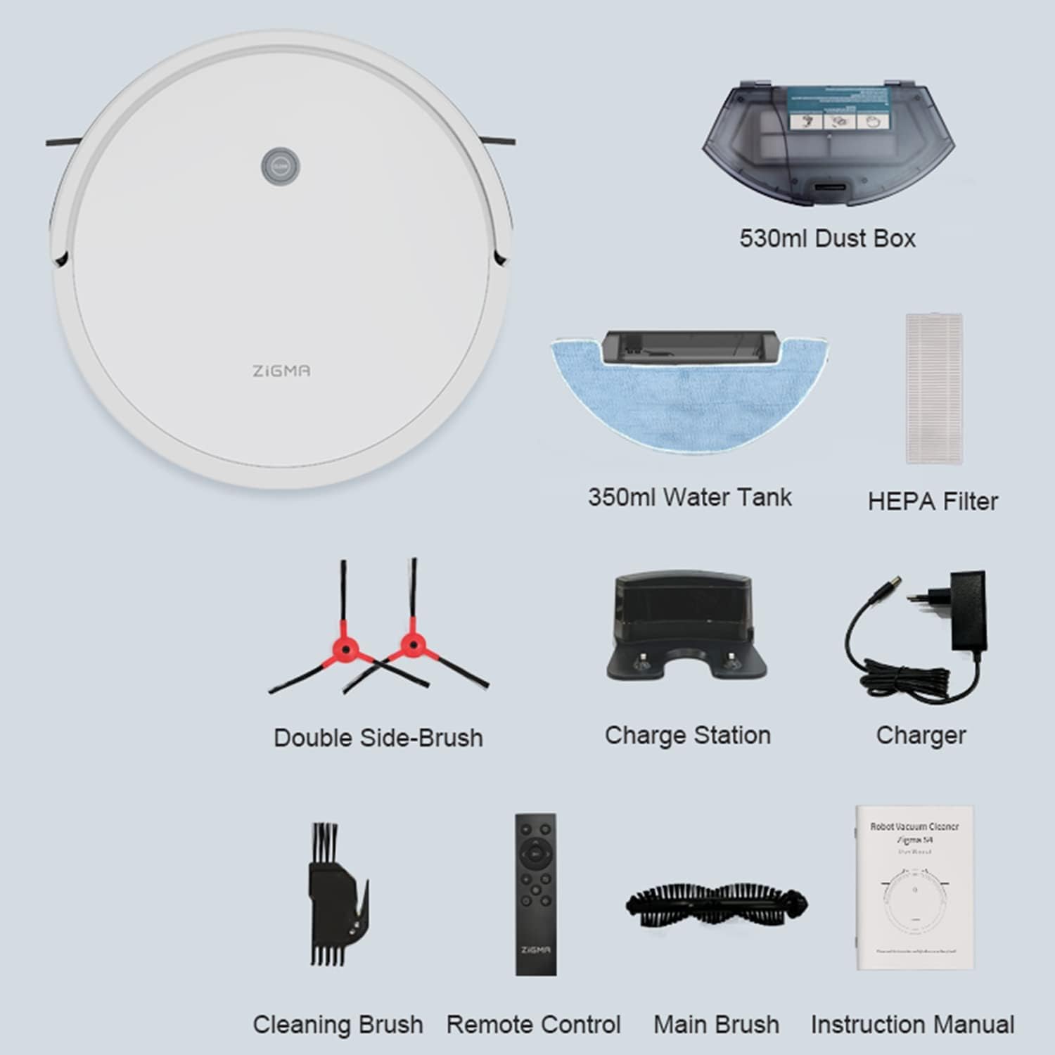 Zigma Robot Vacuum and Mop Combo, 6000 Pa Robot Vacuum Cleaner (H13-A)