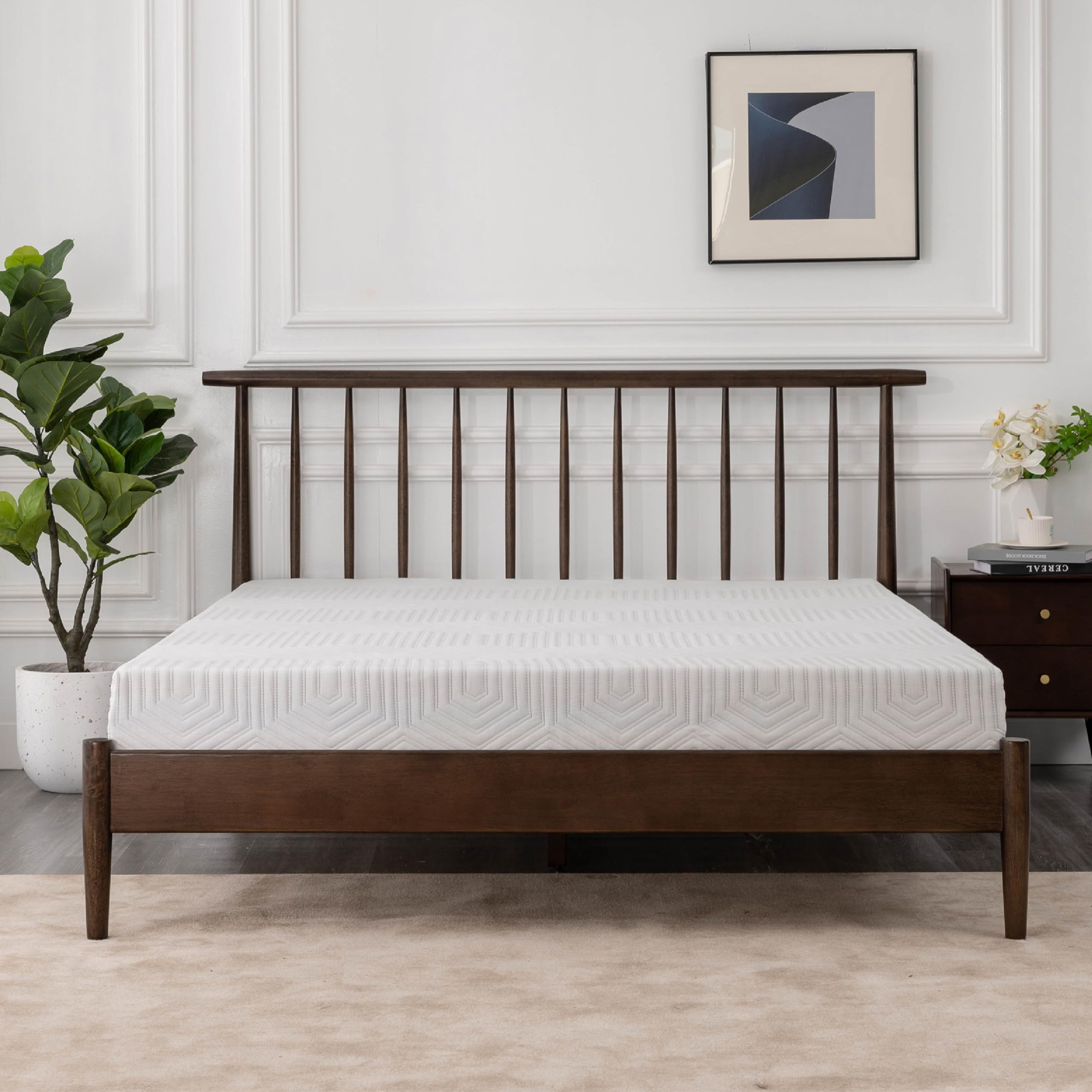 Dyonery 8 Inch Full Memory Foam Mattress, Mattress in a Box, CertiPUR-US Certified, Firm, 54"x75"x8", White