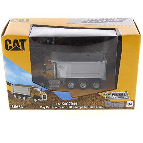 Diecast Masters 1:64 Caterpillar CT-660 Ox Stampede Dump Truck, Play & Collect Series Cat Trucks & Construction Equipment | 1:64 Scale Model Diecast Collectible | Diecast Masters Model 85633