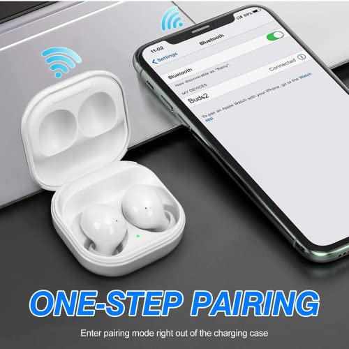 UrbanX Street Buds 2 for Samsung Galaxy A53 5G - Truly Wireless Bluetooth Headphones with Noise Isolation, Amplified Bass and Dual Dynamic Microphone - White