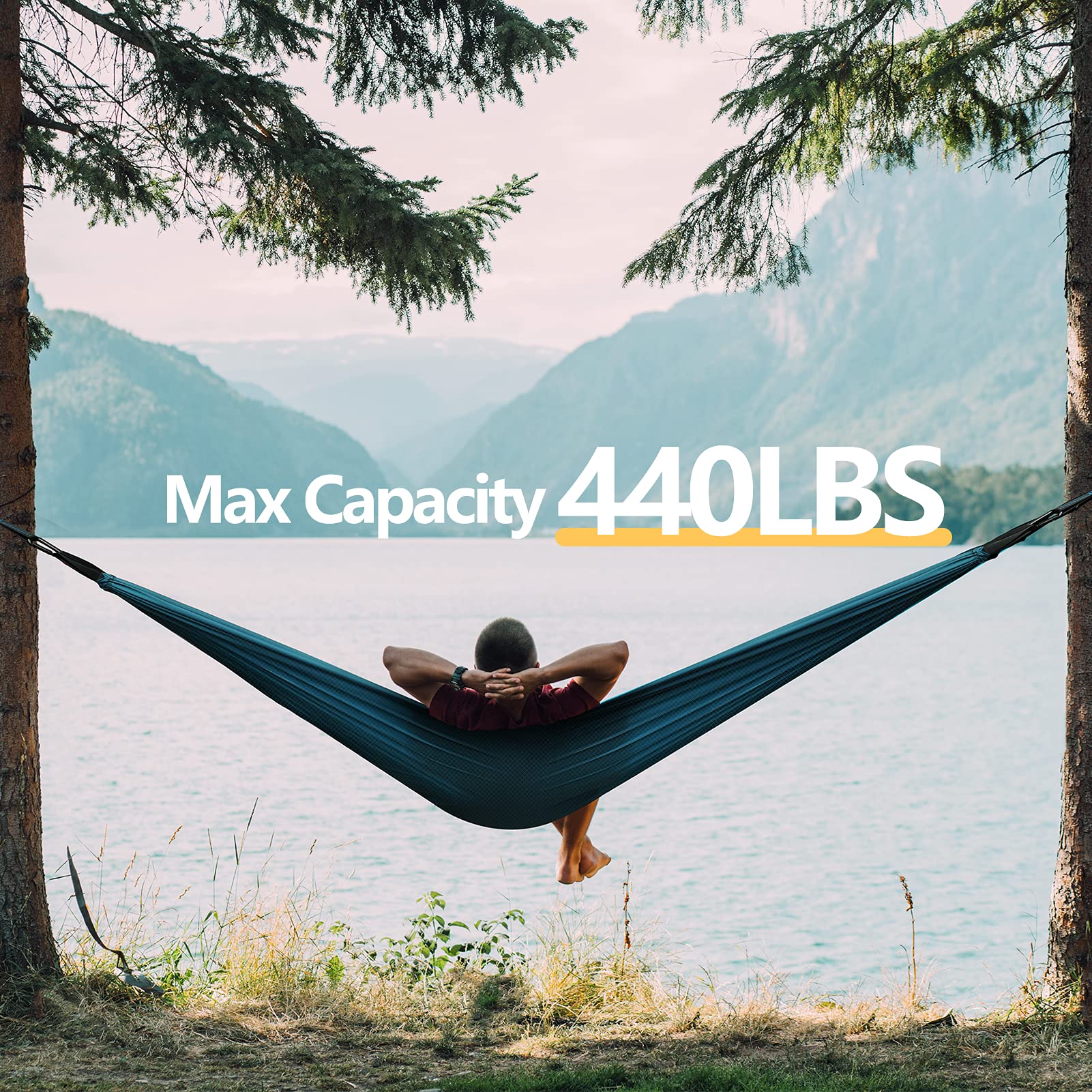Covacure Camping Hammock - Lightweight Portable Hammocks with 2 Tree Straps, Outdoor Hammock for Indoor, Hiking, Camping, Backpacking, Travel, Garden, Beach