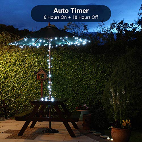 BrizLabs Battery Operated String Light with Timer, 17.94ft 50 LED Battery Christmas Light Green Wire, 8 Mode Clear Tree Light for Valentine's Day/Wreath/Indoor/Outdoor/Garden Decor, Cool White, 2 Pack