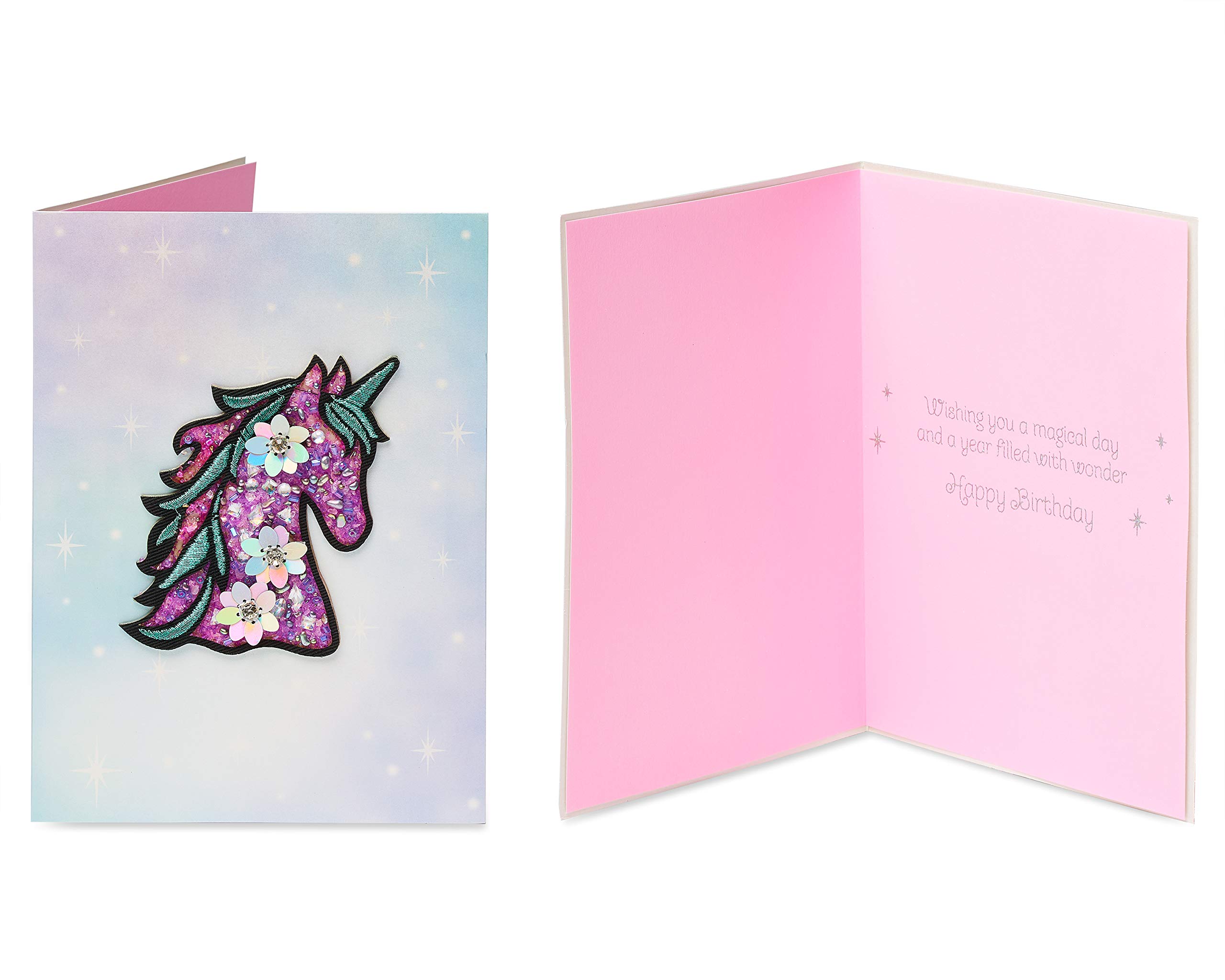 Papyrus Birthday Card Assortment, Rainbow Unicorns (4-Count)